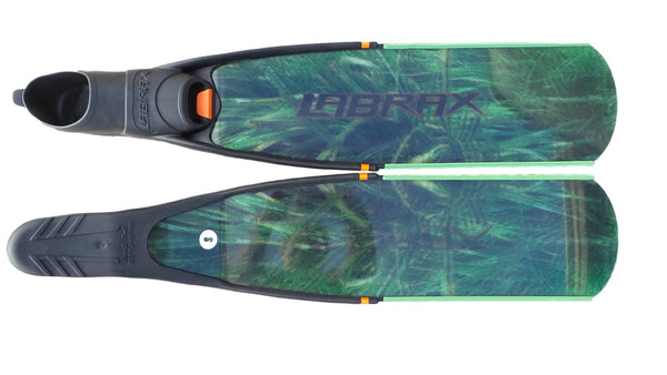 Labrax Boom Fibreglass Fins (Pair) Soft - Green Camo – One Breath ...
